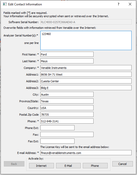 Venable Software Licensing and Activation
